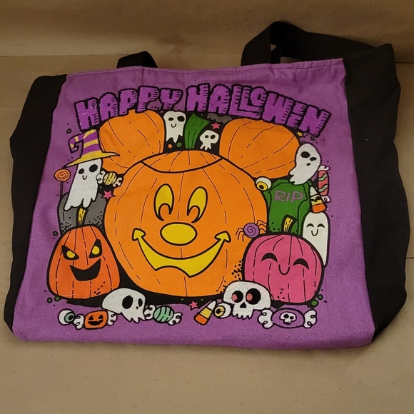 Disney | Bags | Disney Happy Halloween Mickey Mouse Pumpkin Ghost Tote ...